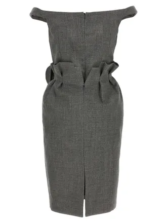 Magda Butrym Sculptural Boat-Neck Dress - Grey