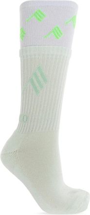 The Attico Femme, Sous-v&ecirc;tements, Vert, Taille: S/M Cotton Logo Socks