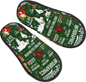 Generic Pantoufles Moelleuses Mod&egrave;le DInfographie De No&euml;l Slippers Respirantes Hiver Chaussures Pour Chambre Ext&eacute;rieur Femme L