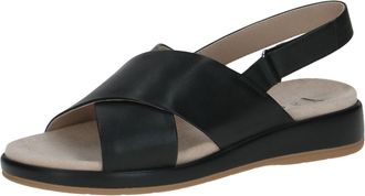 Caprice Damen Sandalen flach aus Leder mit Klettverschluss, Schwarz (Black Nappa), 37 EU