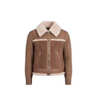 Mackage Veste col classique en cuir et laine
