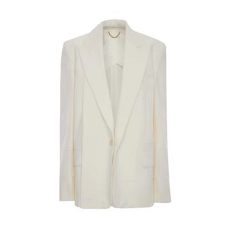 Victoria Beckham Femme, Vestes, Blanc, Taille: 36 FR Blazer &agrave; Revers D&eacute;tach&eacute;s
