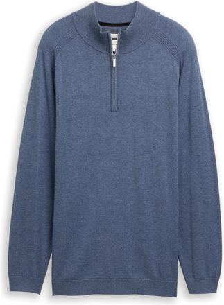 Tom Tailor Herren 1049389 Plussize Plus Size-Basic Troyer Strickpullover, 18964-Vintage Indigo Blue Melange, 4XL