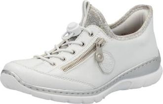 Rieker Baskets Running Blanc à Semelle Blanche et à Talon compensé Bas avec Slip-on