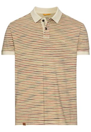 Camel Active Herren Jersey Poloshirt mit Multicolour-Streifen Beige, menswear-3XL