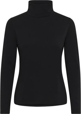 Part Two Femme, Tops, Noir, Taille: 38 FR Tee-shirt noir à manches longues et col roulé