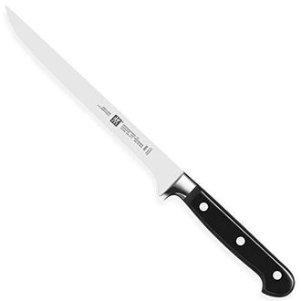 Zwilling Professional S Filiermesser, Klingenlänge: 18 cm, Schmales Klingenblatt, Rostfreier Spezialstahl/Kunststoff-Griff mit Nieten, Schwarz [Made in Germany