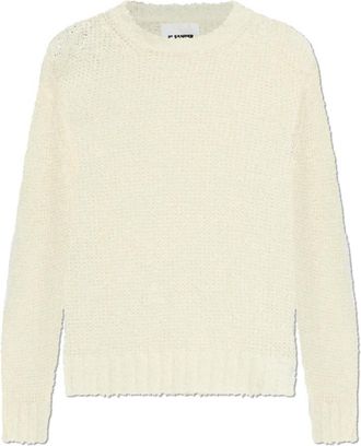 Jil Sander Homme, Pulls, Blanc, Taille: L Pull en Lin &agrave; Col Rond
