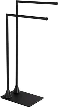 WENKO Handtuch- und Kleiderständer Mod. Hella, Industrial Style, freistehend, Schwarz matt, lackierter Stahl