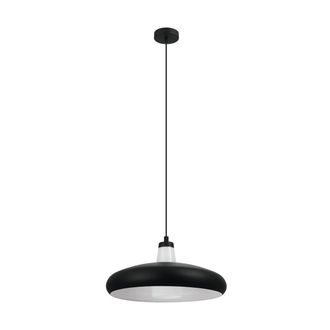 Eglo connect LED Pendelleuchte Tabanera-C, 1 flammige Hängelampe, Pendellampe aus Stahl und Glas in Schwarz, Weiß, Farbtemperaturwechsel (warm, neutral, ka