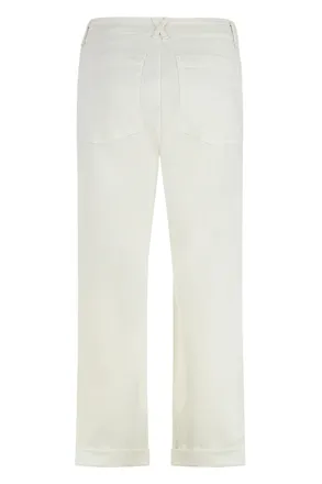 ASKK NY Womens Straight-Leg Trousers Beige Cotton Straight