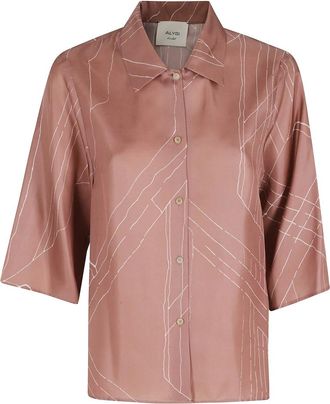 Alysi Femme, Blouses et Chemises, Rose, Taille: 38 FR Camicia Foundation M Corta