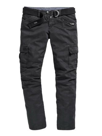 Timezone Herren Cargo Hose BenitoTZ Pants incl. Belt, Gr. W30/L32, Schwarz (Black 999)