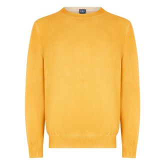 Fedeli Rundhals-Cashmere-Pullover - - Knitwear - Herren - Gelb - XL