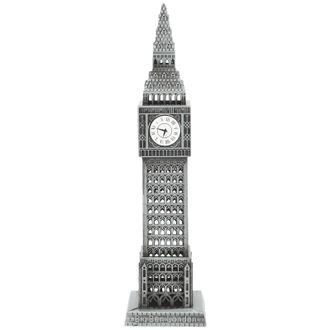 Lurrose Große Uhr Modell aus hochwertigem silbernem Metallbau Ornament Elegante Architekturdekoration für Zuhause Büro Garten und Eventgestaltung