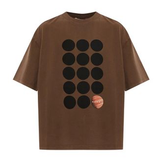 Marni Baumwoll-T-Shirt mit Planeten-Print - - Tops - Herren - Braun - M