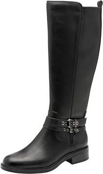 Tamaris Femme Damen Long Boot Flat 1-25612-45 Botte Haute Jusquau Genou, Noir, 40 EU