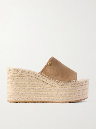Gianvito Rossi Sandales Plates-formes Fa&ccedil;on Espadrilles En Daim - Neutres