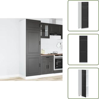vidaXL K&uuml;chenschrank Kalmar Schwarz Holzwerkstoff - K&uuml;chenschrank - K&uuml;chenschr&auml;nke - K&uuml;chenschrank Wei&szlig; - Hoher K&uuml;chenschrank
