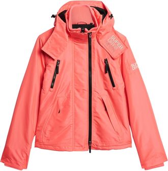 Superdry Damen Mountain Windbreaker Jacke mit Kapuze Hyper Feuer Pink 36