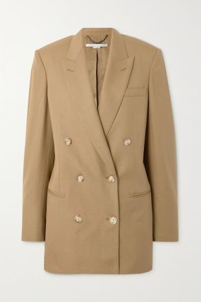 Stella McCartney Doppelreihiger Blazer Aus Grain De Poudre - Braun