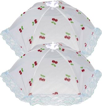 Milisten Lebensmittelabdeckung Netzgewebe 2 St&uuml;ck mit 70cm Durchmesser Faltbare Fliegenhaube f&uuml;r Picknick und Grillpartys Atmungsaktive Schutzabdeckung f&uuml;r Tis