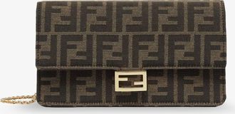 Fendi Baguette Wallet on Chain shoulder bag in FF jacquard fabric - FENDI - gender_Woman