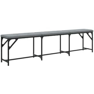 vidaXL Vidaxl - Essbank Hellgrau 186x32x45 cm Stahl und Stoff