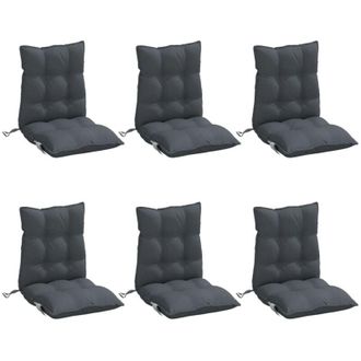 vidaXL Coussins de chaise &agrave; dossier bas lot de 6 anthracite Vidaxl