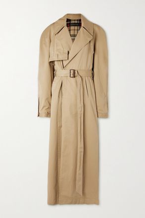 Balenciaga Asymmetrischer Oversized-trenchcoat Aus Baumwoll-twill - Neutral