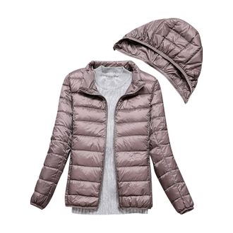 Generic Leichte Daunenjacke Mit Kapuze Damen Steppjacke Leichter Daunenmantel Damen Winter Daunen Winterjacke Leicht Ultraleichte Dünne Steppjacken Frauen Fed