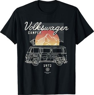 Volkswagen Typ 2 T2 Campervan Retro Mountain T-Shirt