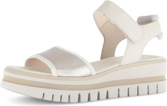 Gabor Keilsandalette mit Klettverschluss - - Shoes - Damen - Wei&szlig; - 37 1/2 EU