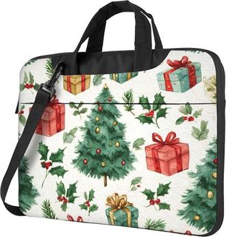 Generic Housse de protection pour ordinateur portable de 15,6, avec bandouli&egrave;re et motif sapin de No&euml;l, r&eacute;sistante aux chocs, pour homme et femme, multicolore