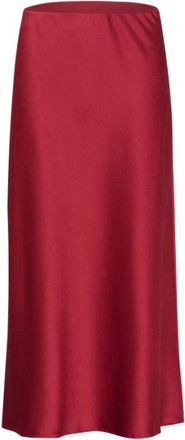 Kaffe Jupe Maxi Rouge avec Taille &Eacute;lastique - Femme - Jupes - Rouge - Taille: 44 FR