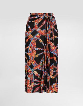 Dolce & Gabbana Rock Aus Viskosejersey Mit Carretto-print - Frau R&ouml;cke Multicolor 36