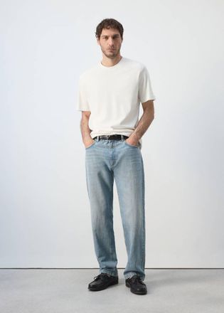 Mango T-shirt regular fit 200 g/m&sup2; blanc cass&eacute; - Homme - XXL - MANGO MAN