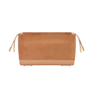 Elisabetta Franchi Femme, Sacs, Brun, Taille: ONE Size Pochette effet daim