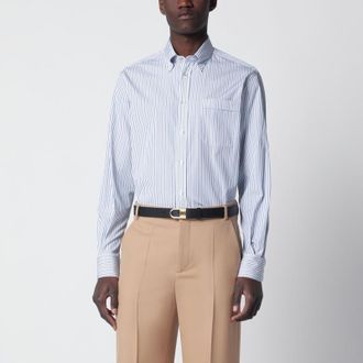 Valentino Ivory shirt with light blue and blue stripes