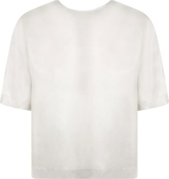 Giorgio Armani Femme, Blouses et Chemises, Gris, Taille: 38 FR &Eacute;l&eacute;gante Blouse en Soie avec Manches au Coude