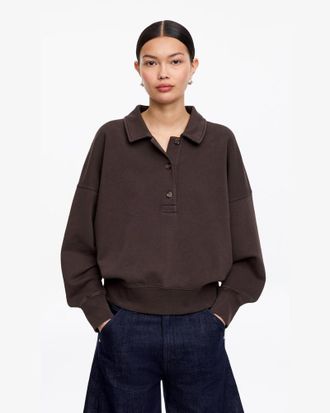 Arket Sweatshirt Aus French Terry Mit Polokragen -Braun