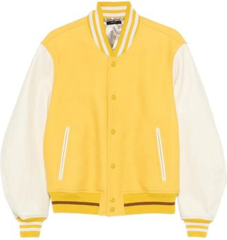 Tom Ford Homme, Vestes, Jaune, Taille: L Blouson aviateur Varsity avec manches en cuir