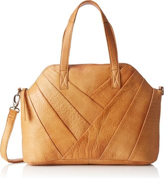 Pieces PCPIGGA Leather Bag 17076430 Damen Henkeltaschen 39x29x14 cm (B x H x T), Braun (Cognac)