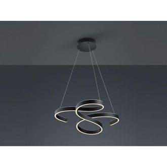 Trio led Pendelleuchte francis Anthrazit Stufen Dimmer geschwungen, Breite 72cm
