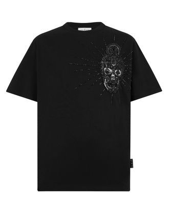 Philipp Plein Round Neck T-Shirt Skull Stones