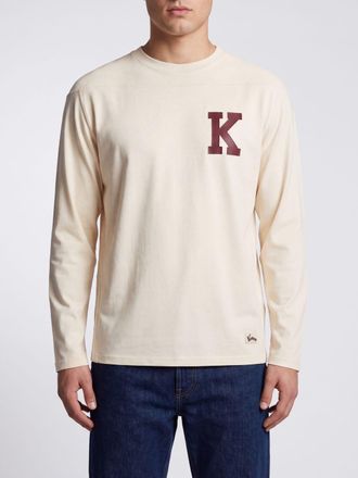 Kenzo Langarm-T-Shirt aus Baumwoll-Viskose-Mischung mit Kontrastlogo
