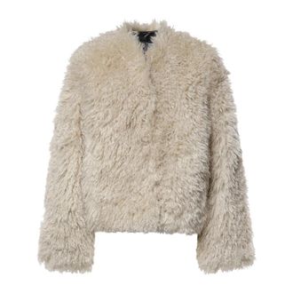 Stand Studio Kunstpelz- & Lammfelljacke - - Jackets - Damen - Beige - 2XS
