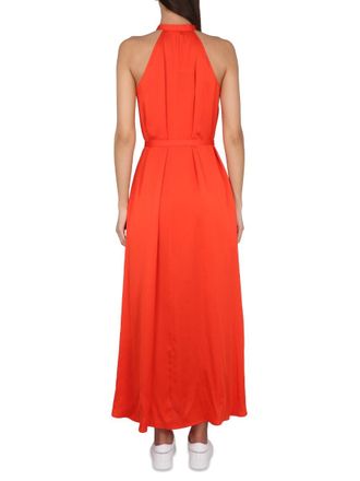 Aspesi Belted Viscose Dress - Orange