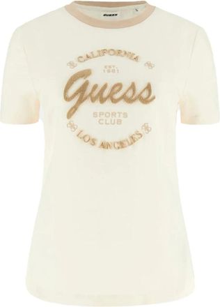 Guess Femme, Tops, Blanc, Taille: 36 FR Tee-shirt blanc Slim Fit