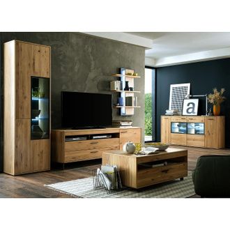 Naturoo home24 Wandregal MDF Mitteldichte Holzfaserplatte, furniert Braun 70 x 105 x 25cm